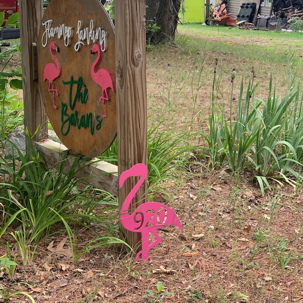 Flamingo Custom Address Sign, Metal Sign, Beach Sign, Beach Address ...