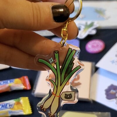 Negi Green Onion Keychain Asian Food Grocery Cute Art Charm Japanese ...