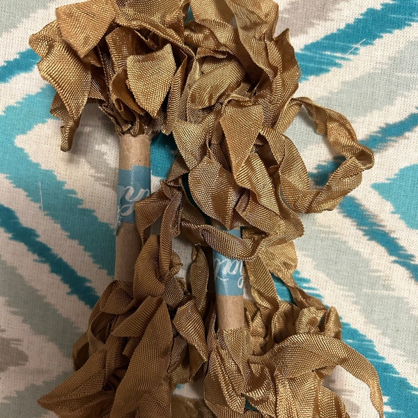 Vanilla Cream Shabby Chic Vintage Rustic RIBBON Crinkled Style Seam ...