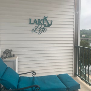 Lake Life Metal Wall Art Sign With Anchor | Etsy
