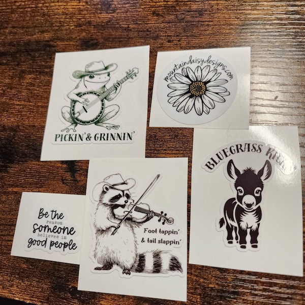 Funny Frog Playing Banjo Sticker, Pickin' & Grinnin Sticker, Bluegrass ...