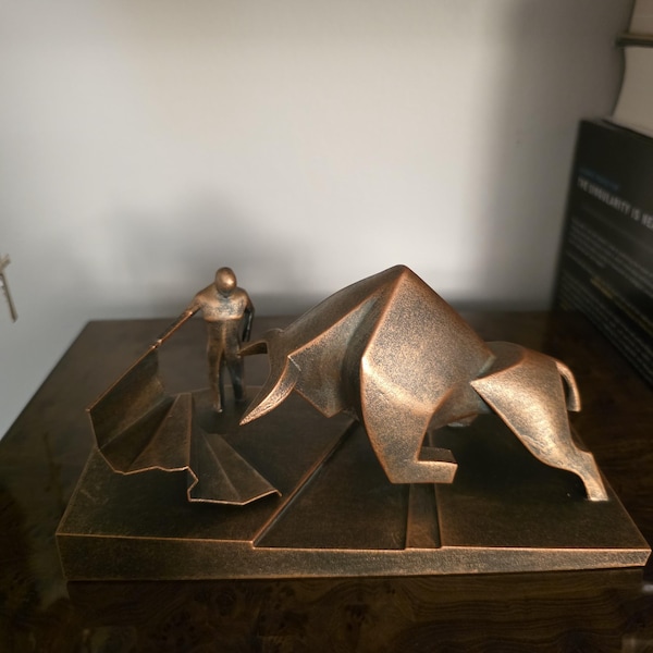 Bull Fighting Statue Matador - Interior Decor Handmade - Etsy