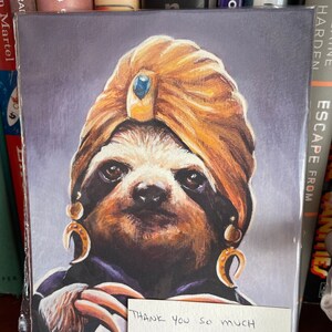 Edna the Fortune Teller Sloth Print Signed 1-20 5x7 Art Print on Deluxe ...