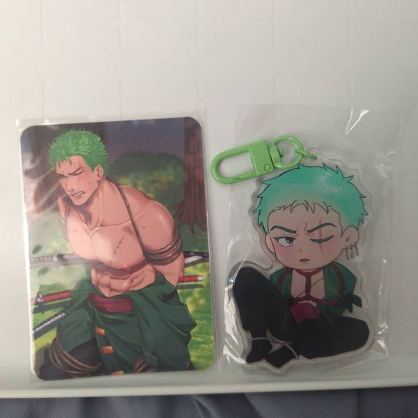 Green Haired Swordsman Anime Character Unofficial Fan Art Keychain - Etsy