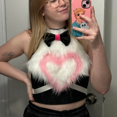 Hazbin Hotel Angel Dust Furry Chest Fluff Harness - Etsy