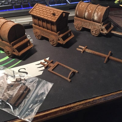 Caravan Carts and Wagons Dnd Miniature Terrain, Dungeons and Dragons, D ...