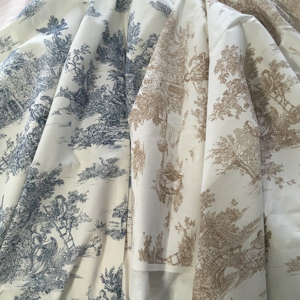Toile De Jouy Pattern Fabric - Model 2 - Different Colors | Product ...