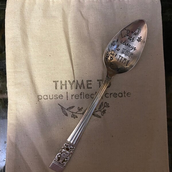 It's Always Tea Time - Spoon for Tea - Stamped Silver Spoon Coffee Cart ...