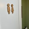 Natural Oak Wood Restroom Sign, Wooden Door Plate, Male and Female ...