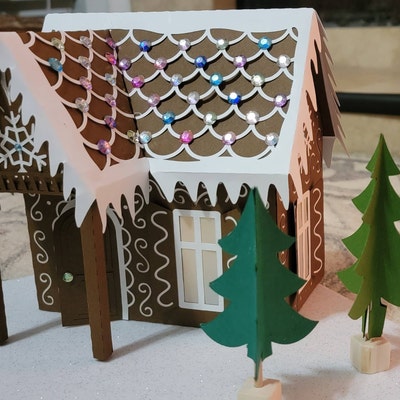 3D Gingerbread House SVG Cut File 3D Paper Gingerbread House Christmas ...