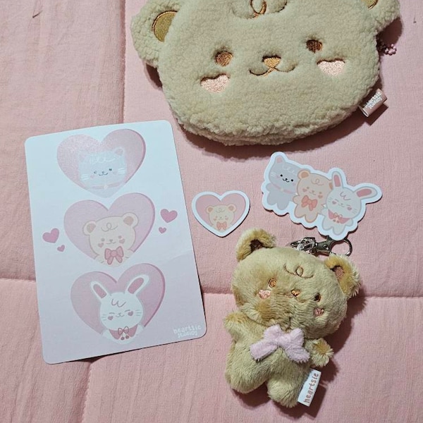 Choco Bear Plush Coin Purse | Kawaii Bear Bag, Plush Purse, Plush Coin ...