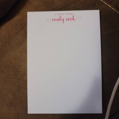 Personalized Notepad, A Note From Elegant Script Notepad, Calligraphy ...