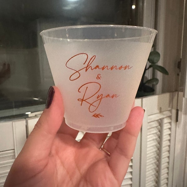 Personalized Wedding Frosted Cups, 16oz Cup, Monogrammed Wedding Favor ...