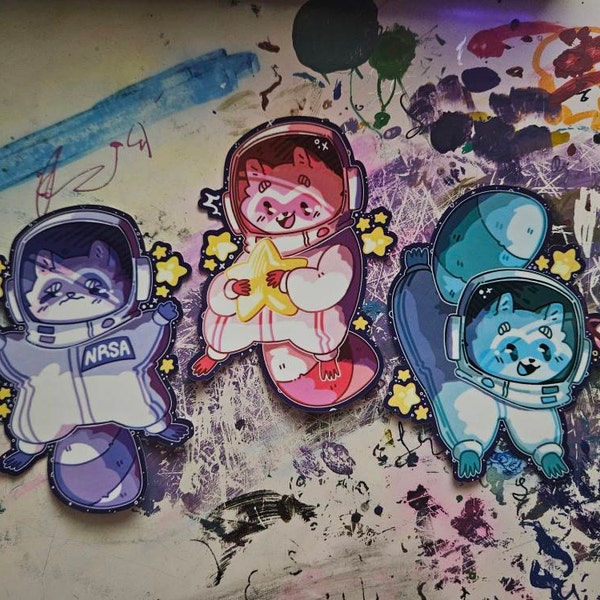 Space Raccoons Waterproof Stickers - Etsy