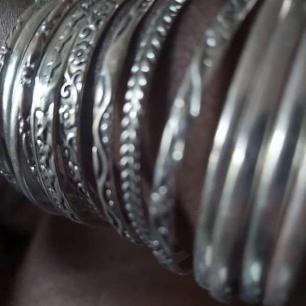 Solid 925 Sterling Silver Bangles, Design and Simple Half Round ...
