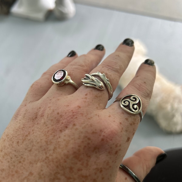 Dragon Wrap Ring in Sterling Silver, Silver Dragon Ring, Silver Wrap ...