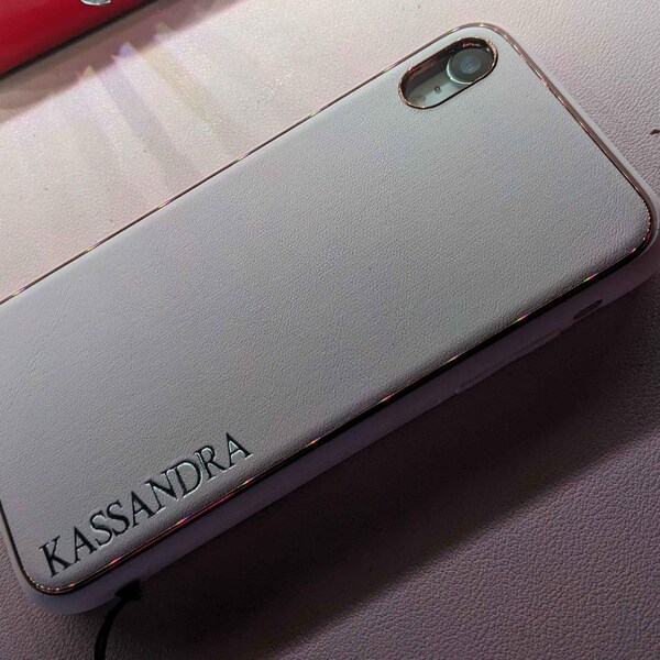 Custom Embossed Phone Case - Personalized Leather Case for iPhone 16 ...