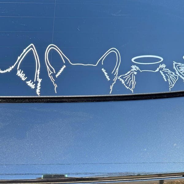 Cat Ear Halo Custom Car Decal Personalized 5 Inches Wide - Etsy