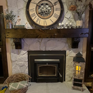 Fireplace Mantel Handmade snake River Model, With Dark Walnut Stain ...