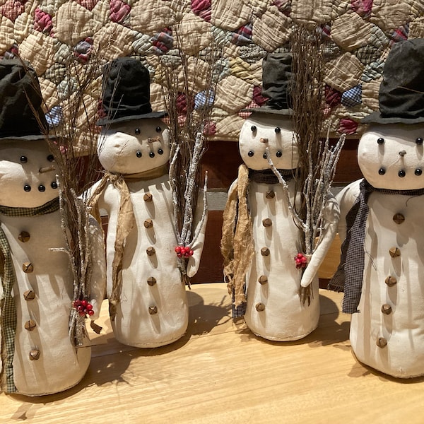 Primitive Simple Snowman Stump Doll~christmas Winter Epattern - Etsy