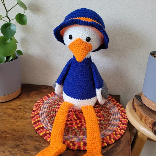 Easy Pattern Crochet Goose With Long Legs Goose Amigurumi PDF Crochet ...