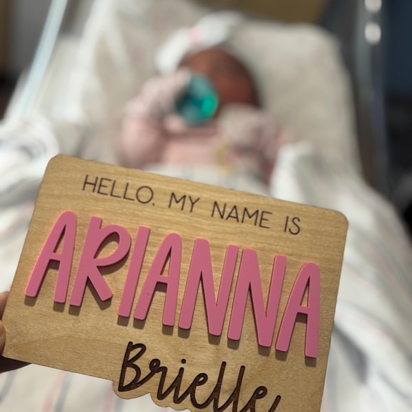 Hospital Name Announcement, Baby Shower Gift, Hospital Plaque, Baby ...