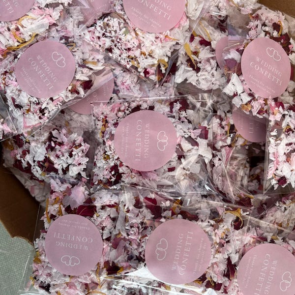 50 Biodegradable Green Wedding Confetti Throws in White Bags Diy, You ...