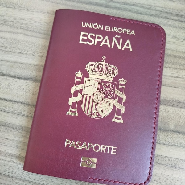 Leather Holder for Spanish Passport, Spain Passport, Gift for Treveler ...