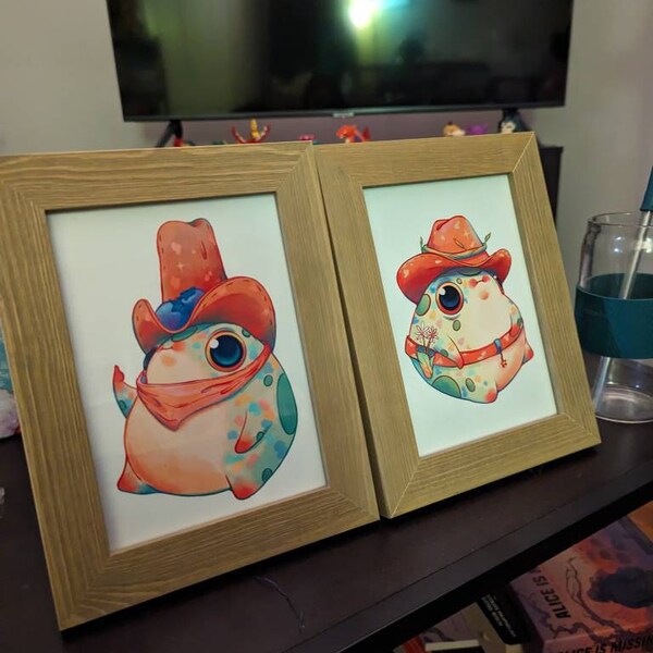 Deputy Blueberry Frog | Art Print | Original Wall Hanging | Cottagecore ...