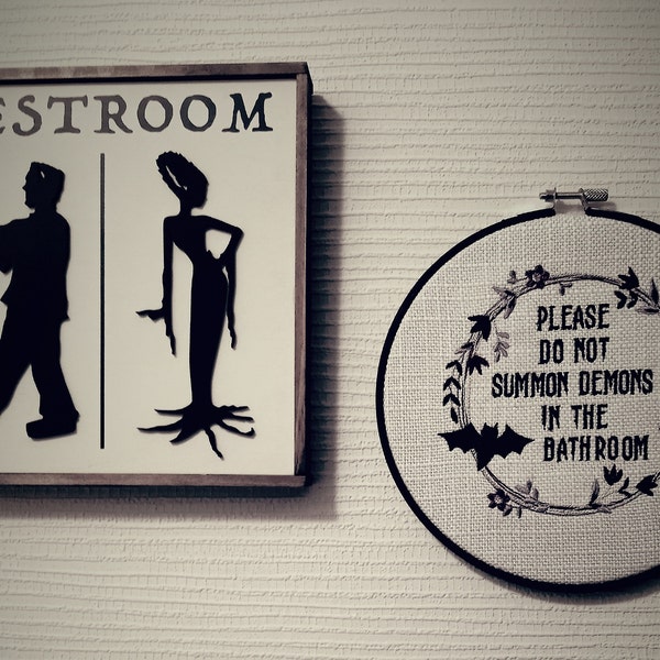 Halloween Decor | Restroom Sign | Horror | Frankenstein Restroom ...