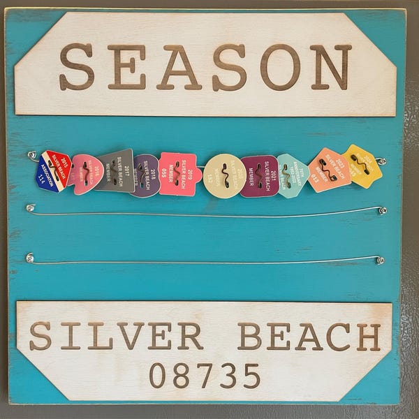 Custom Beach Badge Holder Sign, Jersey Shore Decor - Etsy