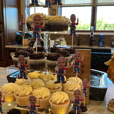 Pilot Custom Face Cupcake Toppers, Airlines Pilot, Graduation Pilot ...