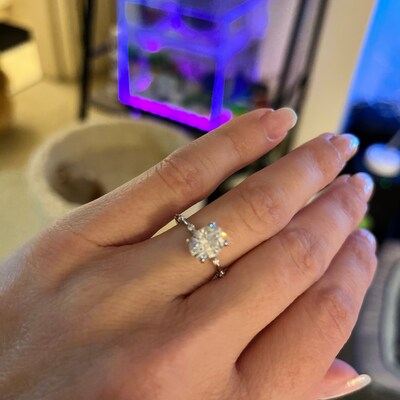 1.50ct Maddy 8x6mm 14kt Rose Gold Forever One Moissanite - Etsy