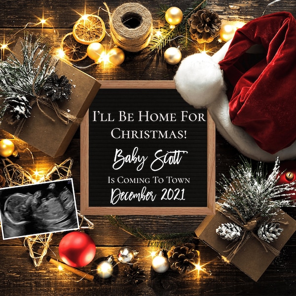 Christmas Pregnancy Announcement Baby Announcement December Winter ...