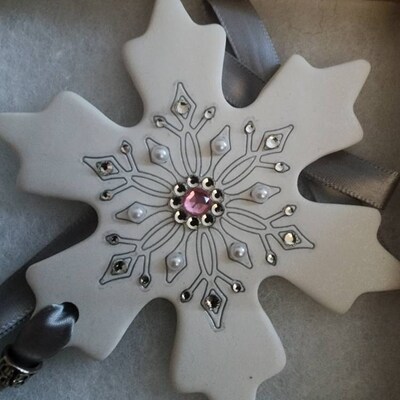 Polymer Clay Snowflake Ornament - Etsy