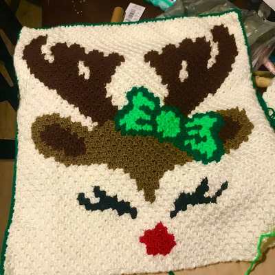INSTANT DOWNLOAD Girl Reindeer Crochet Graph Crochet Pattern Reindeer ...
