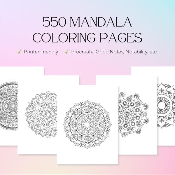 50 Full-bleed Mandala Coloring Pages - Adult Coloring Pages - Stress ...