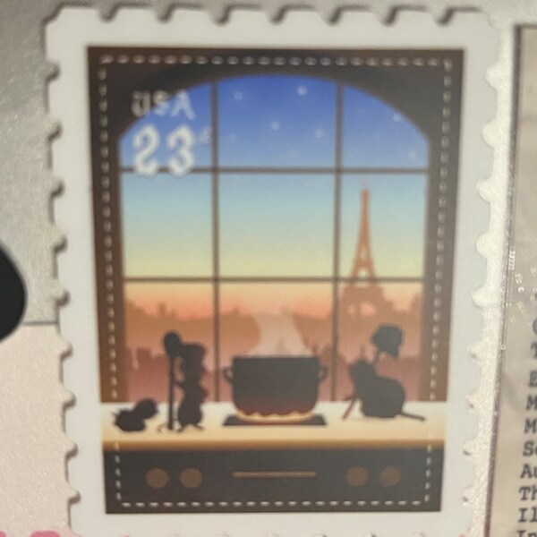 Remy & Emile Postage Stamp Sticker/ Ratatouille Little Chef Paris ...