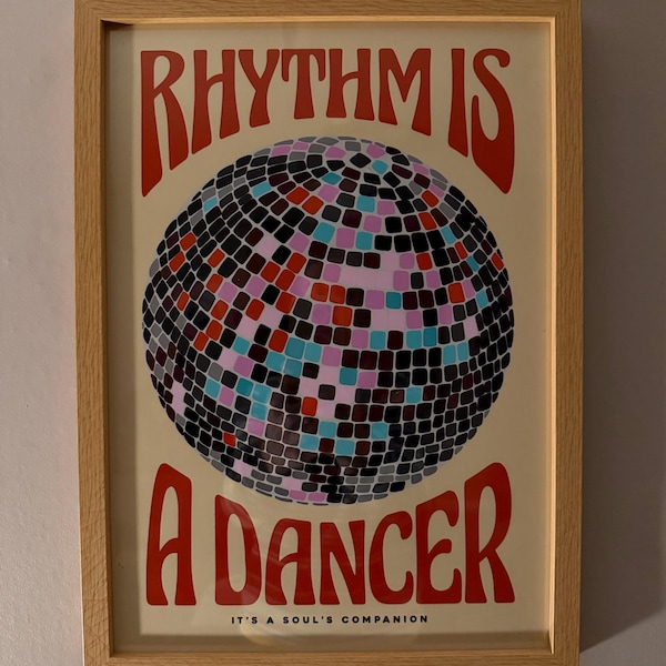 Rhythm is a Dancer Print, Disco Ball, Retro Poster, Lyric Prints, Music ...