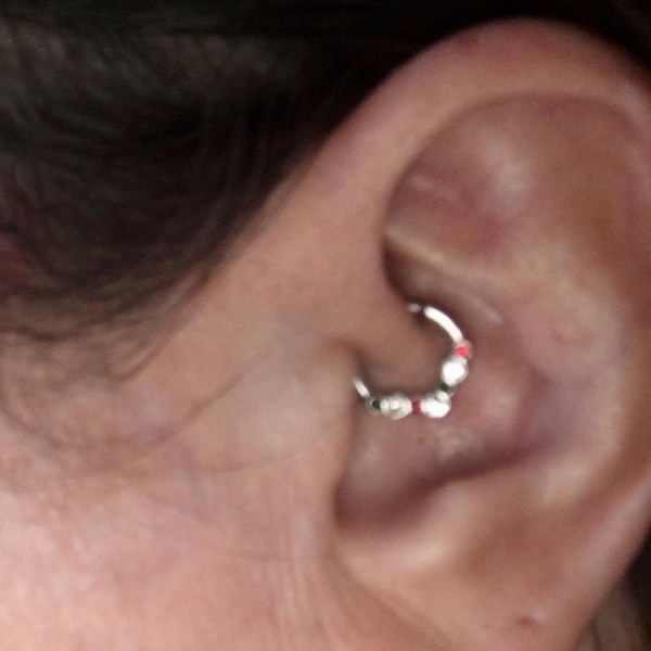 16G 14K Solid Gold Star Curved Barbell/cartilage Earring/rook Earring/eyebrow Ring/rook Barbell ...