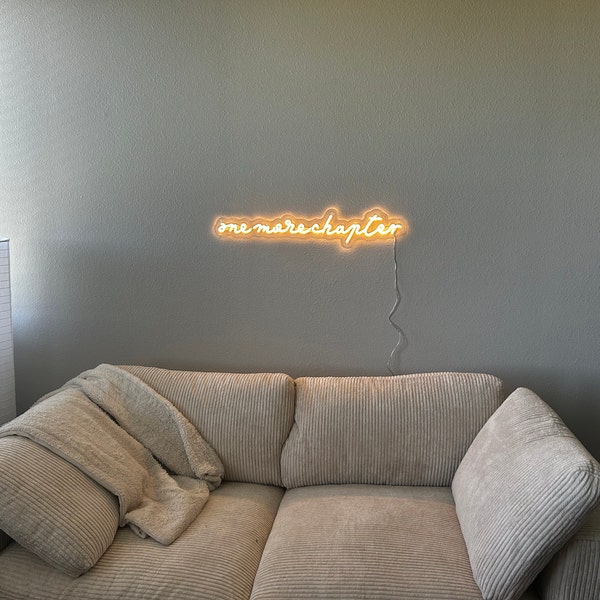 One More Chapter Neon Sign, Home Library Wall Décor, Book Decor, Gift ...
