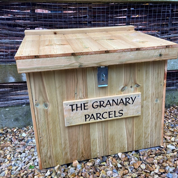 Doorstep Wood Parcel Box. Porch Parcel Storage Box. Handmade Wooden ...