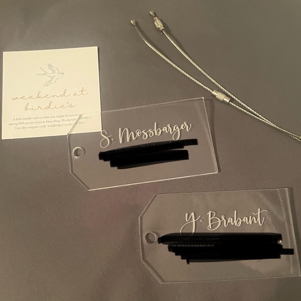 Acrylic Luggage Tags Personalized Luggage Tag Initial Letter Keychain ...