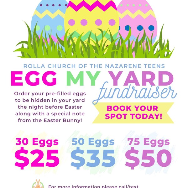 Editable Egg My Yard Flyer Printable, Easter Fundraiser Canva Template ...