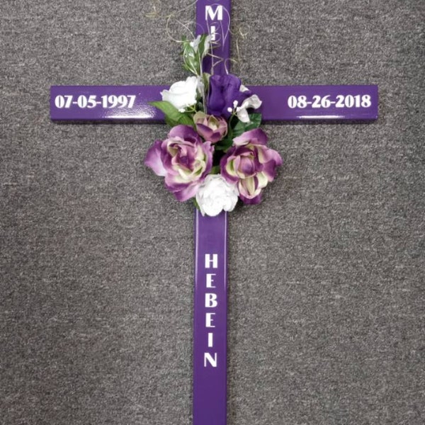 STEEL Infant Cross With Bear Figures// Infant Grave Marker// Baby Cross ...