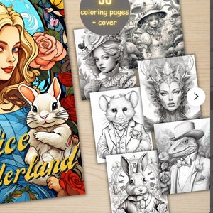 38 Alice in Wonderland Coloring Book, Printable Wonderland Coloring ...