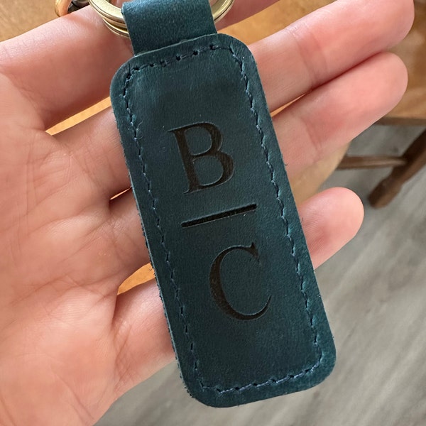 Personalized Leather Keychain Customized Genuine Leather Keychain Key ...