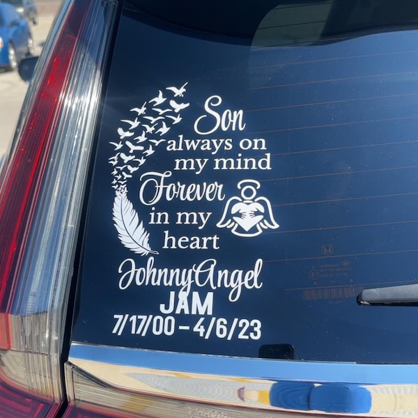 Dad Always in My Heart Memorial Decal | Dad Always on My Mind Memorial ...