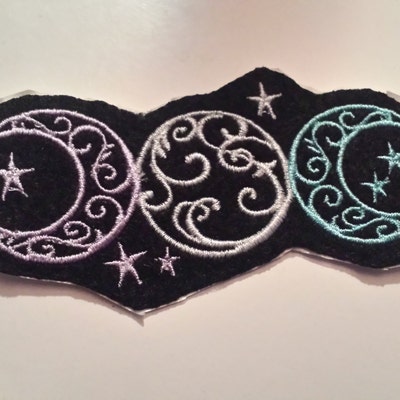 Triple Moon Patch, Wiccan, Witch,mother,maiden,crone,godess - Etsy