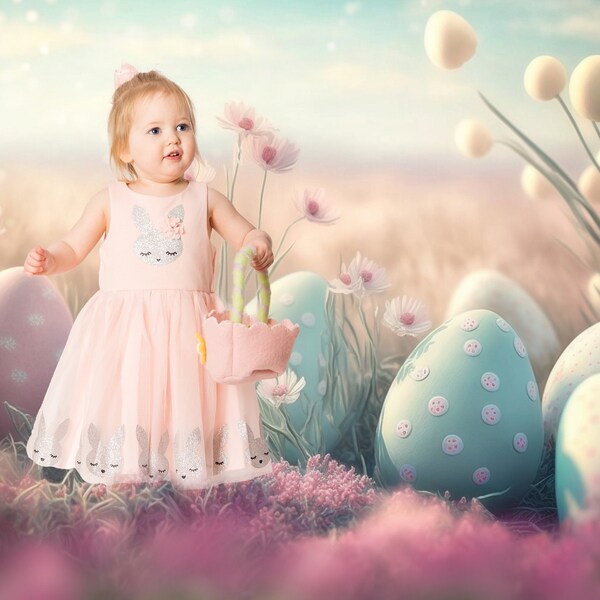 Easter Egg Pastel Digital Background for Composite Photography, Easter ...